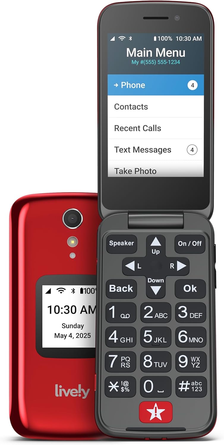 Lively Jitterbug Flip2 – Flip Cell Phone for Seniors – Not Compatible with Other Wireless ...