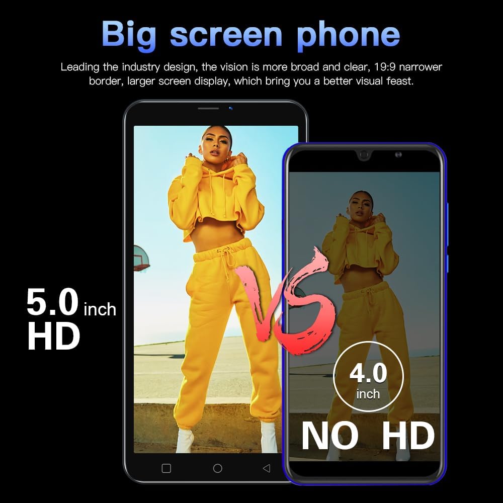 Mobile Phone, 5.0-inch Screen, Android 9.0 OS,16GB ROM (SD to 128GB ...