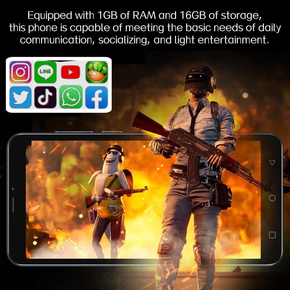 Mobile Phone, 5.0-inch Screen, Android 9.0 OS,16GB ROM (SD to 128GB ...
